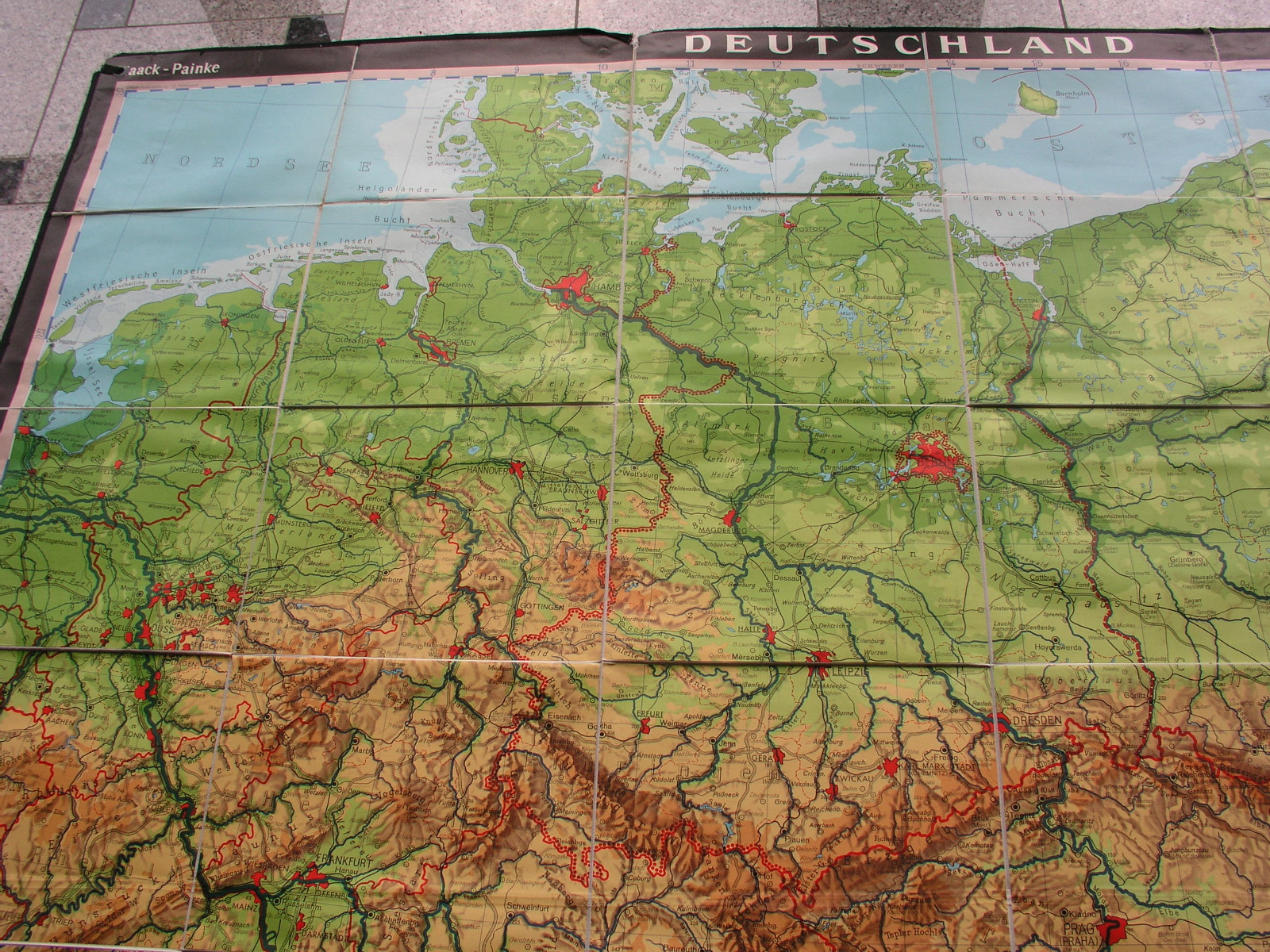 Deutschland 1937 1970 213x166c vintage germany wall card map B 德国 挂图 JA ...