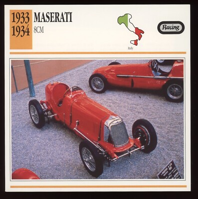 1933 1934 Maserati 8CM Racing Classic Cars Card | eBay