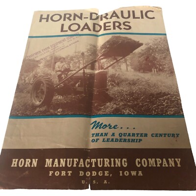 Vintage Horn Draulic Loader Ad Dealer Copy Farming Farm Equipment | eBay