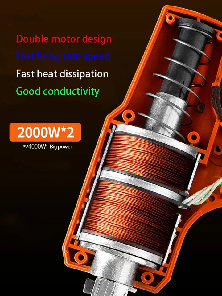 Nail Gun 2*2000W Cement Trunking Nail Gun F30G Straight Nail Row Nail ...