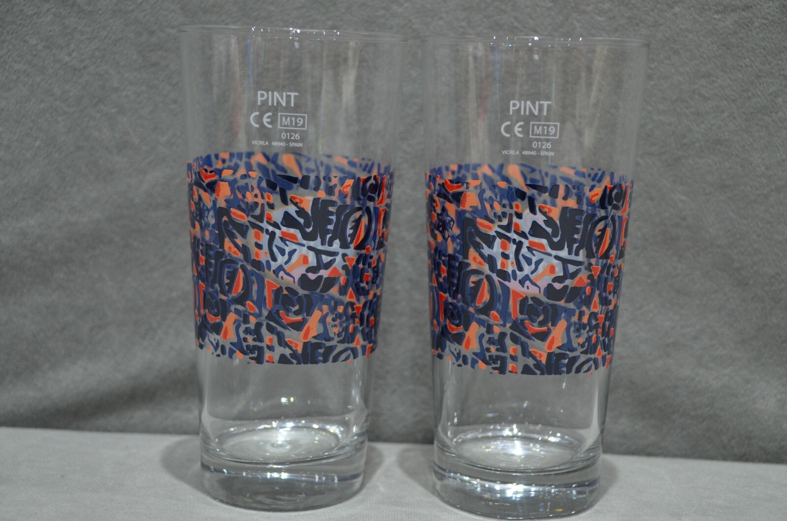 2x Estrella Galicia Beer Lager One Pint 20oz Glass Laser Nucleated ...