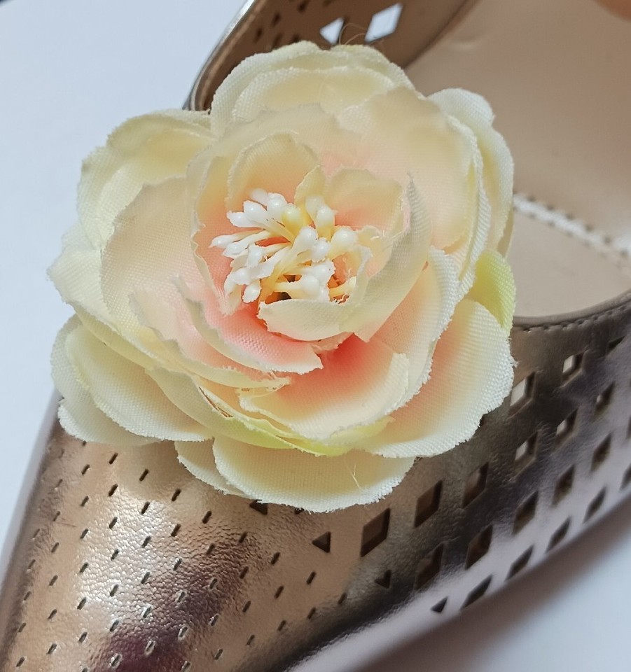 Light YellowColor Flower Clips for Shoes (2 piece), Shoe Clips, Shoe ...