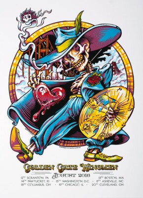 RARE AJ MASTHAY GOLDEN GATE WINGMEN TOUR POSTER AUGUST 2016 DOO-DAH MAN ...