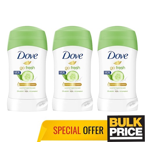 Dove Go Fresh Cucumber Stick Deodorant Antiperspirant 3-Pack Smart Bulk Price | eBay