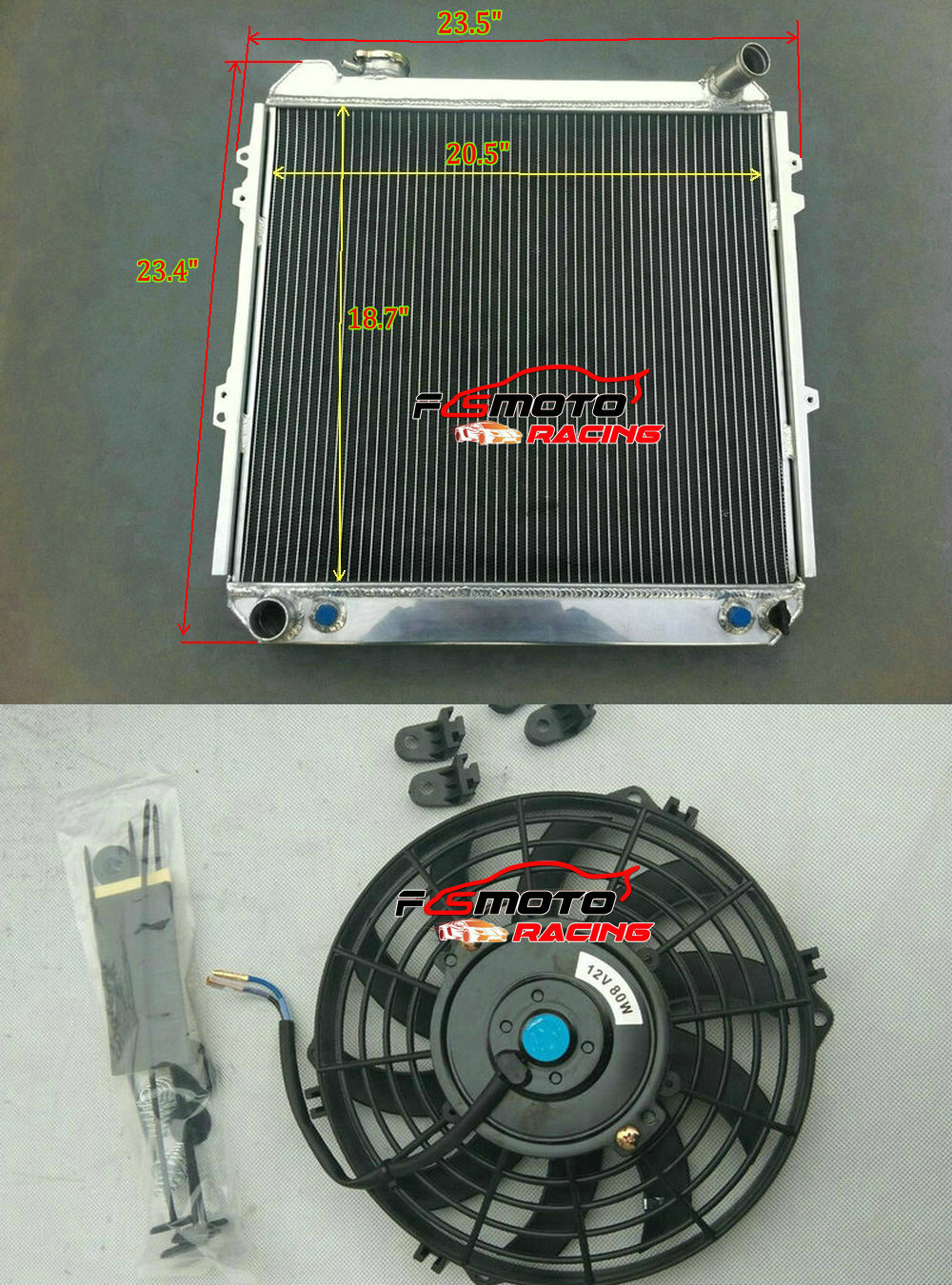 3 Row Aluminum Radiator & Fan for Toyota Pickup Truck 4Runner 3.0L V6 ...