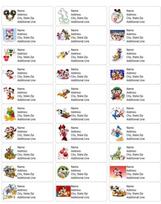 Disney Mickey Minnie Return Address Labels Christmas Xmas Holiday ...