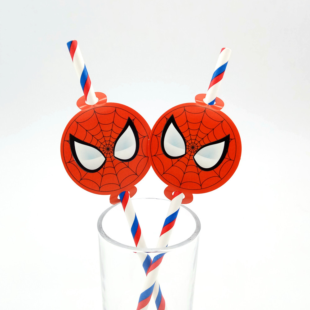 12pcs Spider Man Theme Party Decoration Biodegradable Paper One Use ...