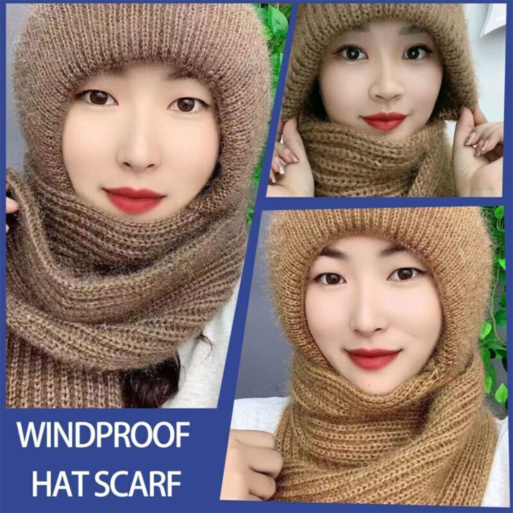 New Integrated Ear Protection Windproof Cap Scarf Knitting Thickening ...