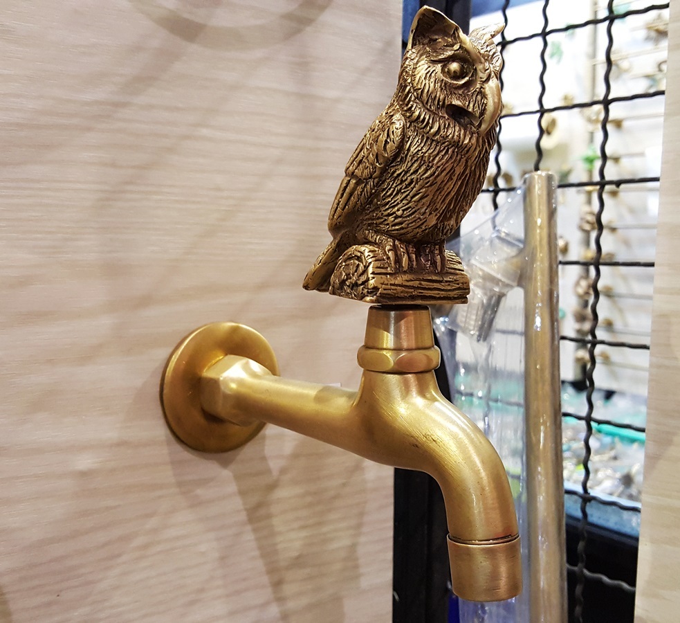 Brass Long Tap Faucet Owl Spigot Bird Wash Bowl Basin Water Home Decor ...