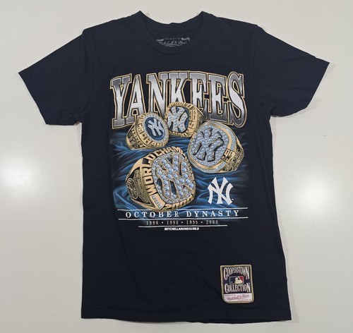 NEW YORK YANKEES MLB DYNASTY RINGS Mitchell & Ness Mens GRAPHIC T-SHIRT ...