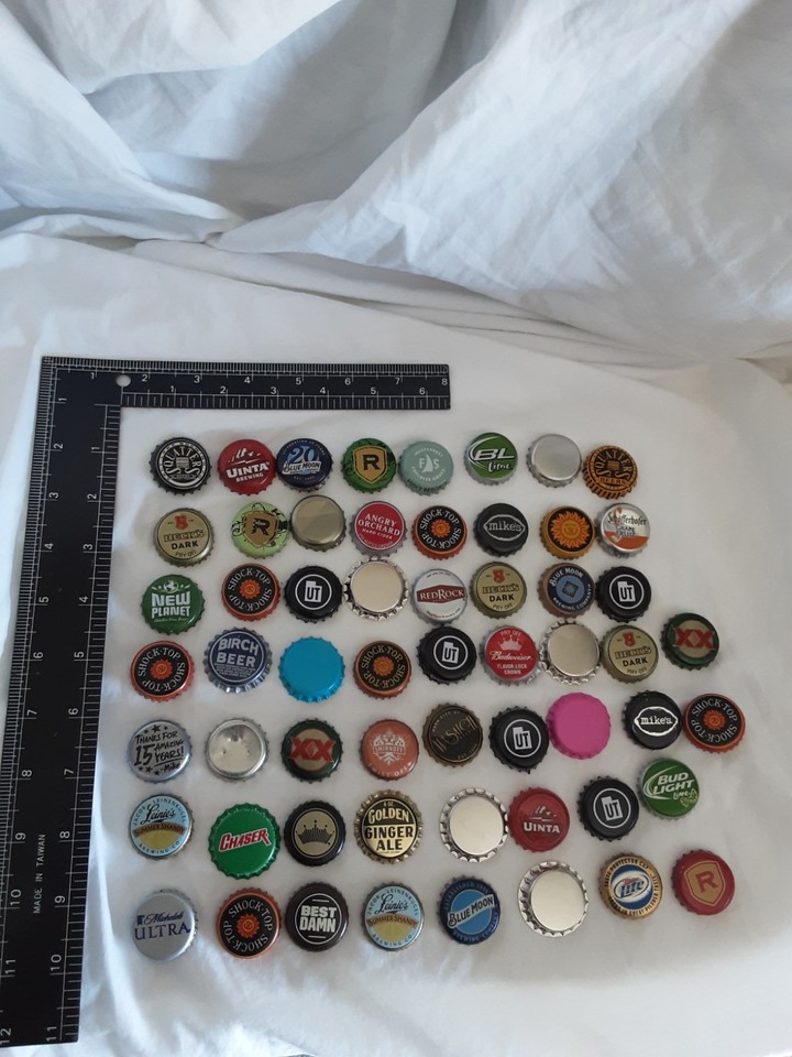 Utah Brands 78 Beer Bottle Caps Mixed Lot Recycle Upcycle Craft ...