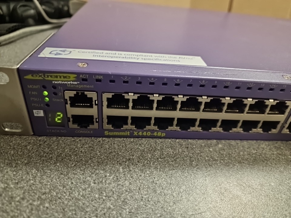 Extreme Networks Summit X440-48p 48 Port Gigabit Switch PoE with 4 SFP ...