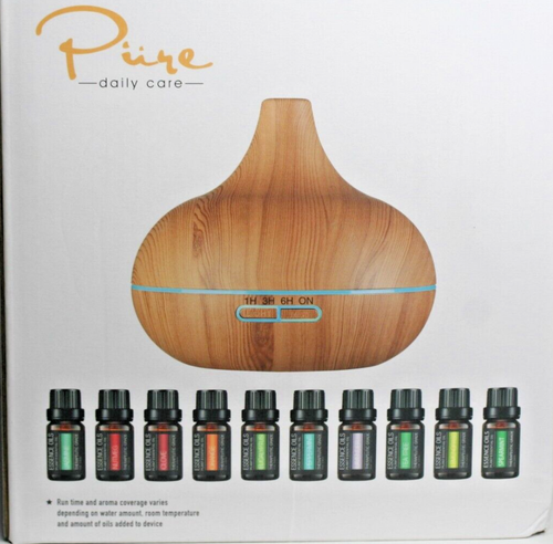 Pure Daily Care Aromatherapy Bundle Ultrasonic Diffuser + 10 Essential ...