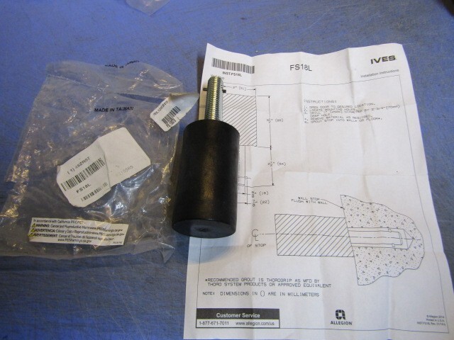 1 - IVES Steel Security Door Stops,2-1/2in.L,Rubber, FS18L, Black ...