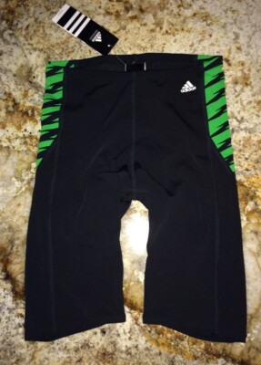 ADIDAS Shock Wave Black Green Infinitex Jammer Swim Suit NEW Mens Waist ...