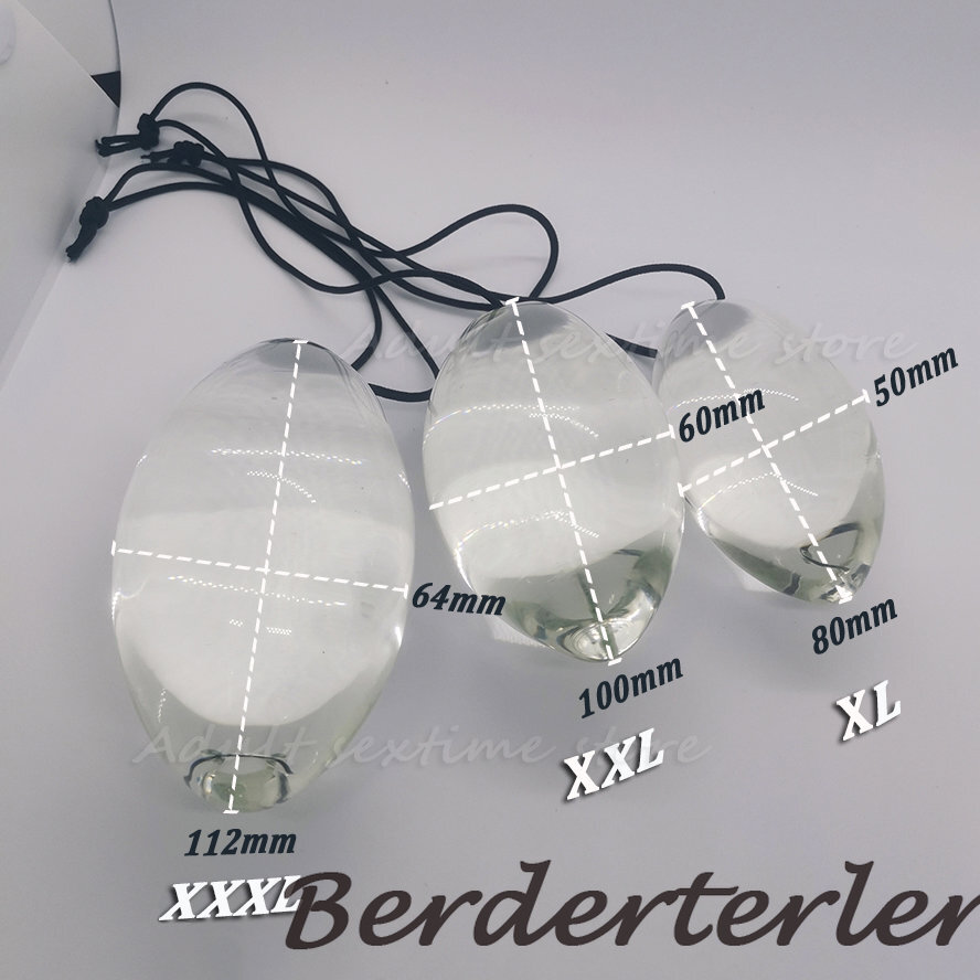 6 Sizes Big Glass Anal Ball Ass Plug Expansion Ball Buttplug Anal Beads ...