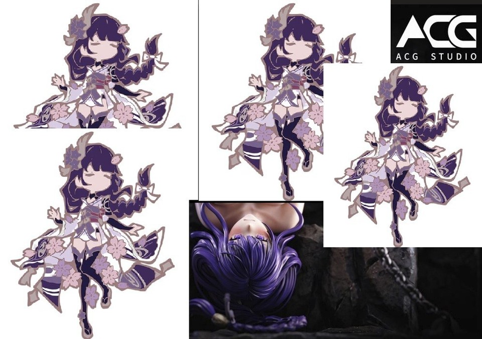 ACG Studio Genshin Impact Raiden Shogun Resin Statue 1/6 Scale Anime ...