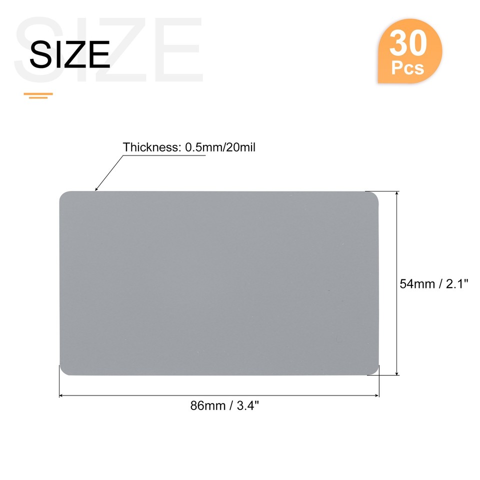 30Pack Blank PVC Cards 15mil Blank Credit Cards Plastic Cards Grey | eBay