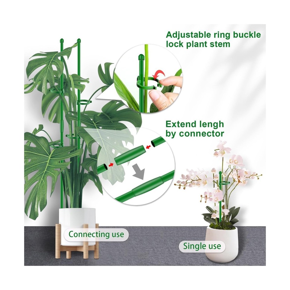 Plant Stakes 17 inch 10Pcs SupKing Support Stick Orchid Stakes with ...