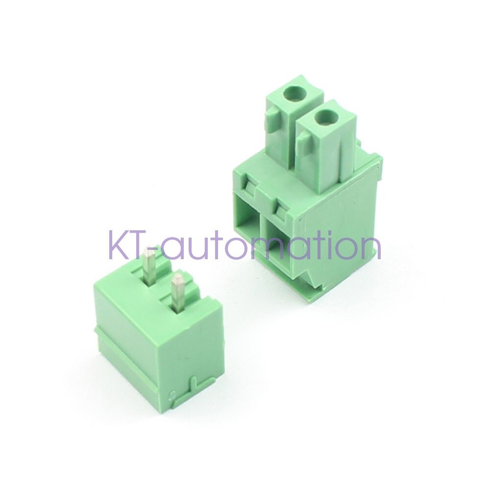 5Pcs 3.81mm 2 Pin Header Plug Plug-in Right Angle Straight Terminal ...