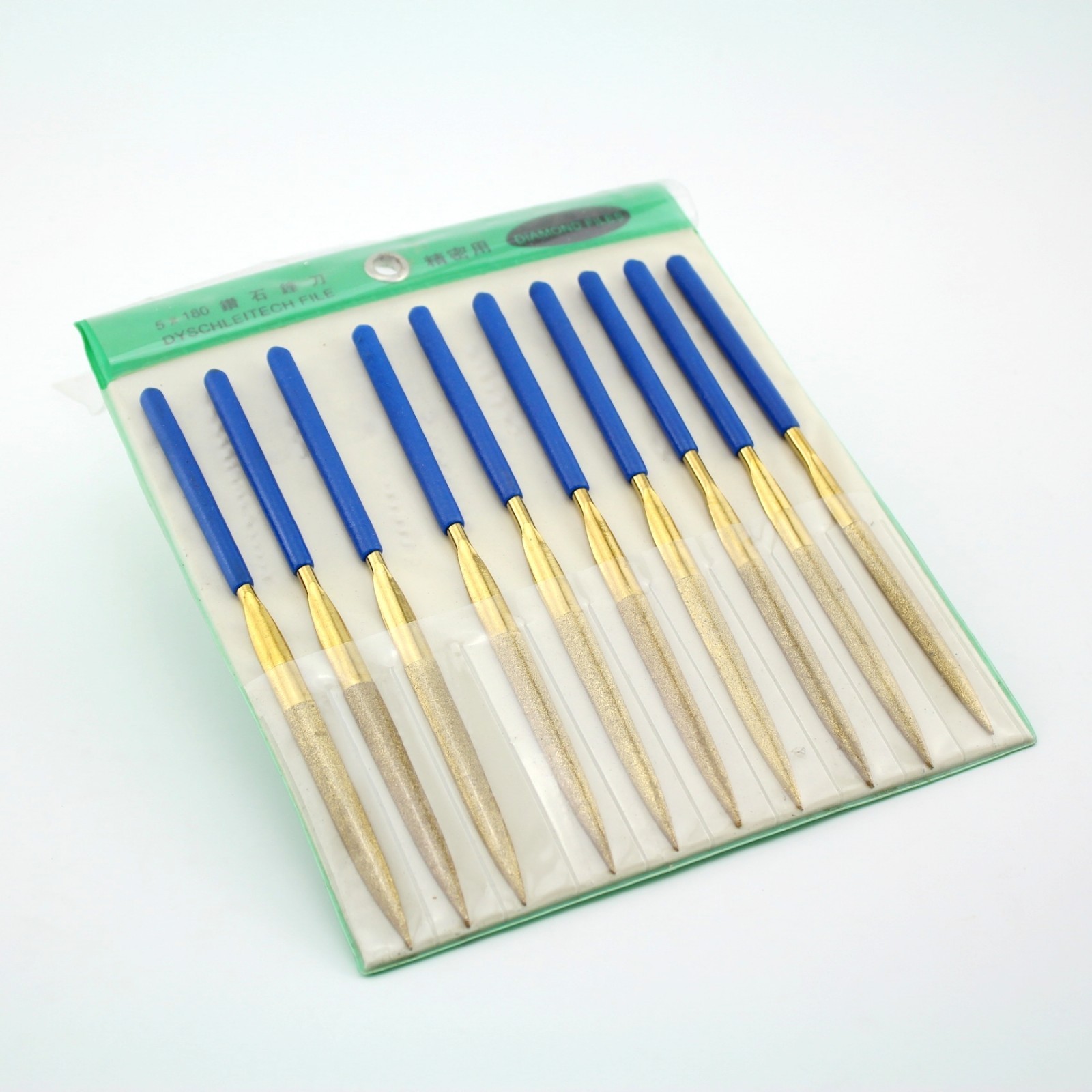 10Pcs 7" inch 180MM x 5MM Diamond Coated Needle HALF ROUND File ...