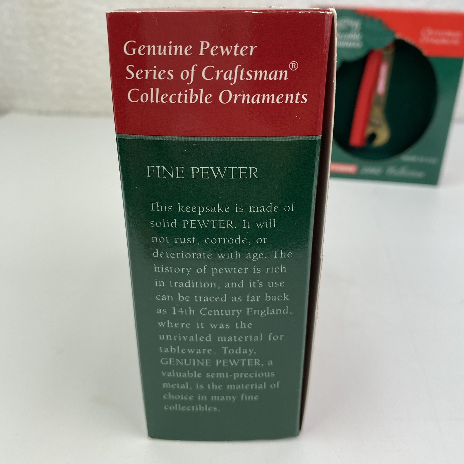 2 Craftsman Collectible Miniature Ornaments Pewter Tool Chest & Bronze ...