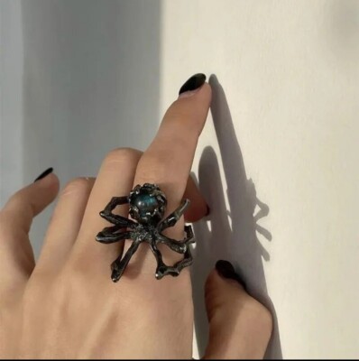 Gothic Black Death Spider Ring Emo Pagan killstar black widdow | eBay UK