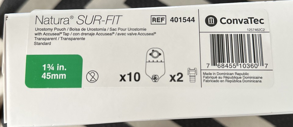 ConvaTec 401544 SUR-FIT Natura Urostomy Pouches 45mm Box/10 EXP 2028 ...