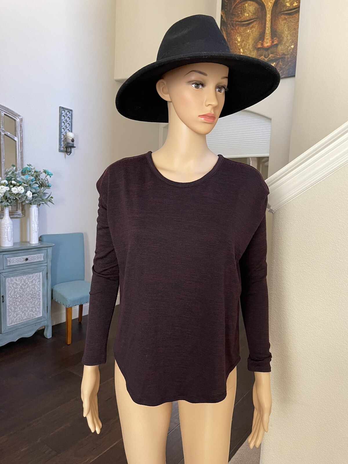 Rag & Bone Jean The Knit Vee hudson Relaxed Fit Berry Port Heathered ...