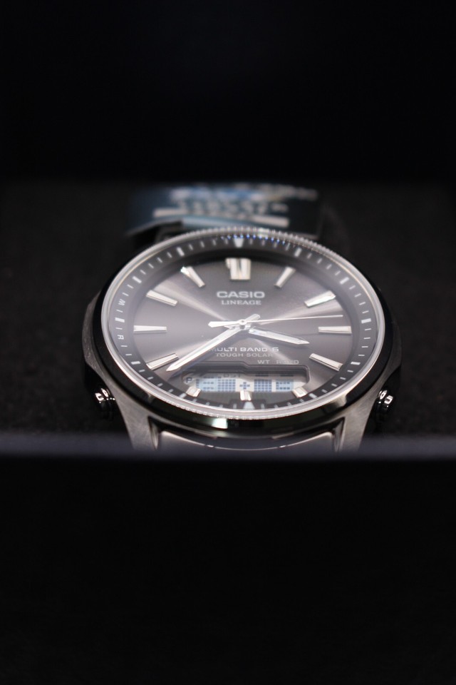 CASIO LINEAGE LCW-M100TSE-1AJF Solar Radio Titanium Men Watch Silver ...