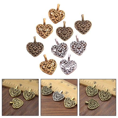 Assorted Color Vintage Metal Heart Charms for DIY For Jewelry Pack of ...