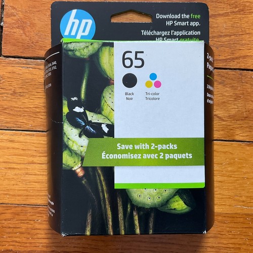 2 Pack of Genuine HP 65 Ink Cartridge for ENVY 5020 5030 5032 5052 5055 ...