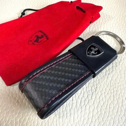 Ferrari Official Carbon Keyring Red Black Fashion Men's Accessories | eBay