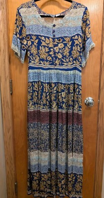 Vintage 90s MPH Midi Dress Patchwork Button Front Floral Size Large | eBay
