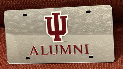 IU INDIANA UNIVERSITY Hoosiers Silver Mirrored License Plate / Car Tag ...