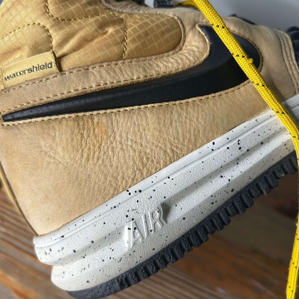 Nike Air Force 1 AF1 High Watershield Boots Kids Gold Black Sneakers | eBay