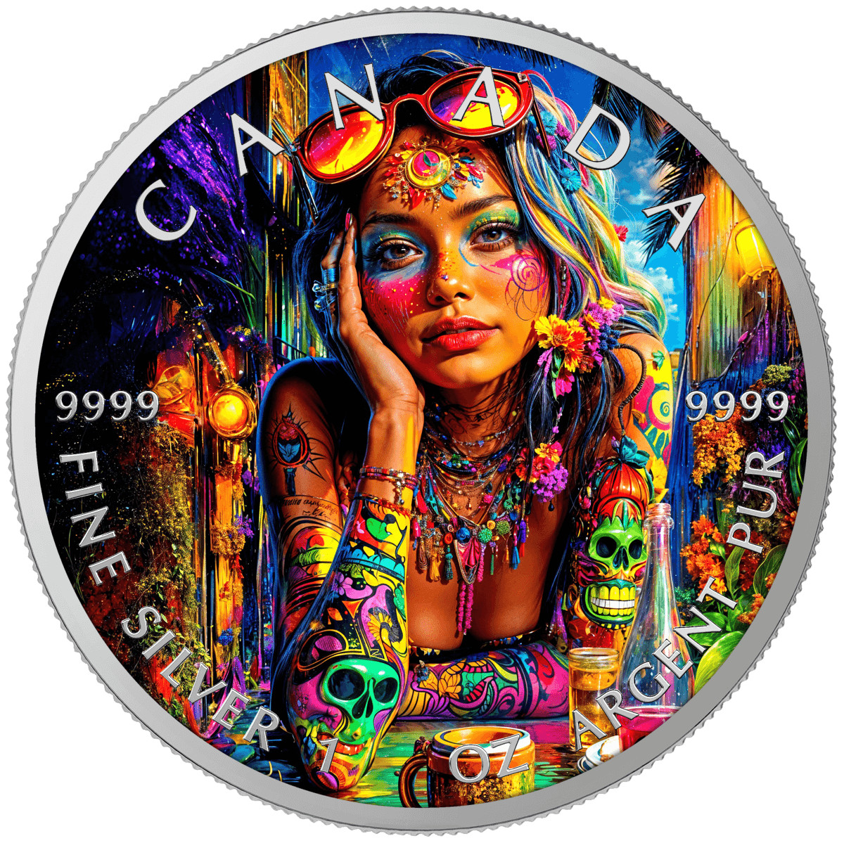 2025 Canada Maple Leaf Tattoo Girls Monday Edition 1 oz