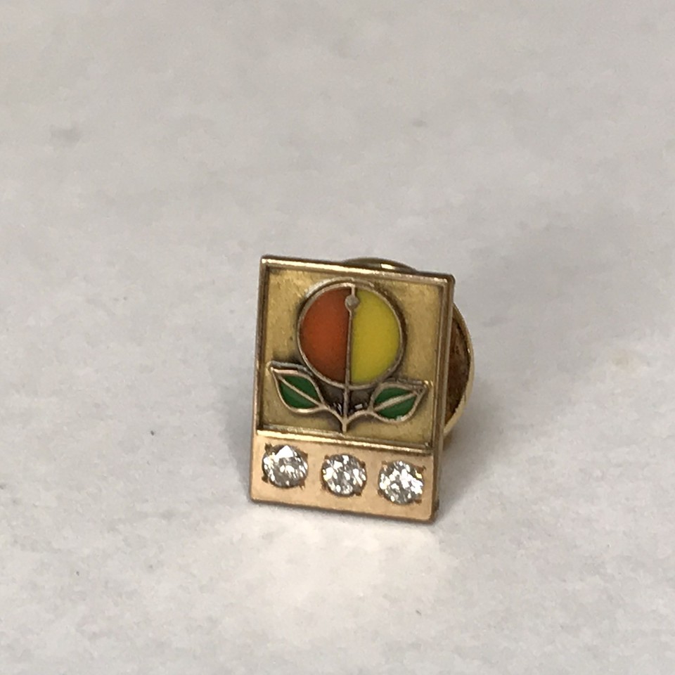 10k Gold Filled Employee 30 year Service award Pin With Diamonds | eBay