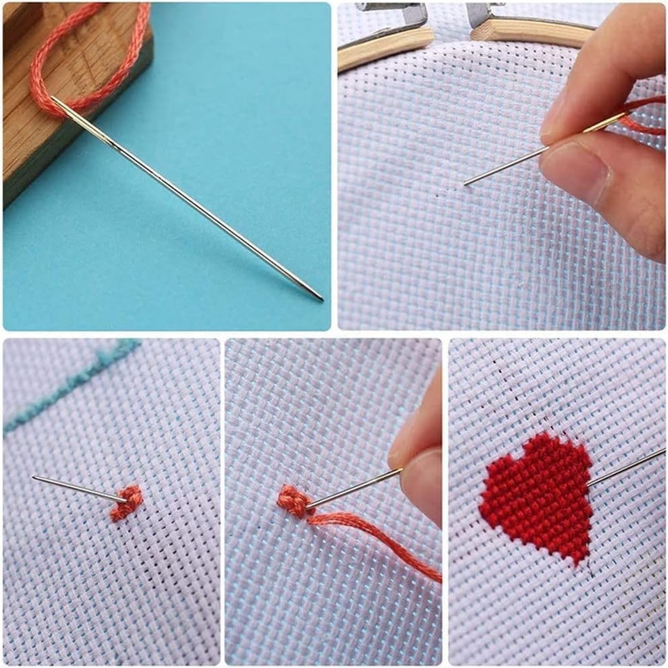16 PCS Large Eye Blunt Darning Needles for Wool Crochet Tapestry ...
