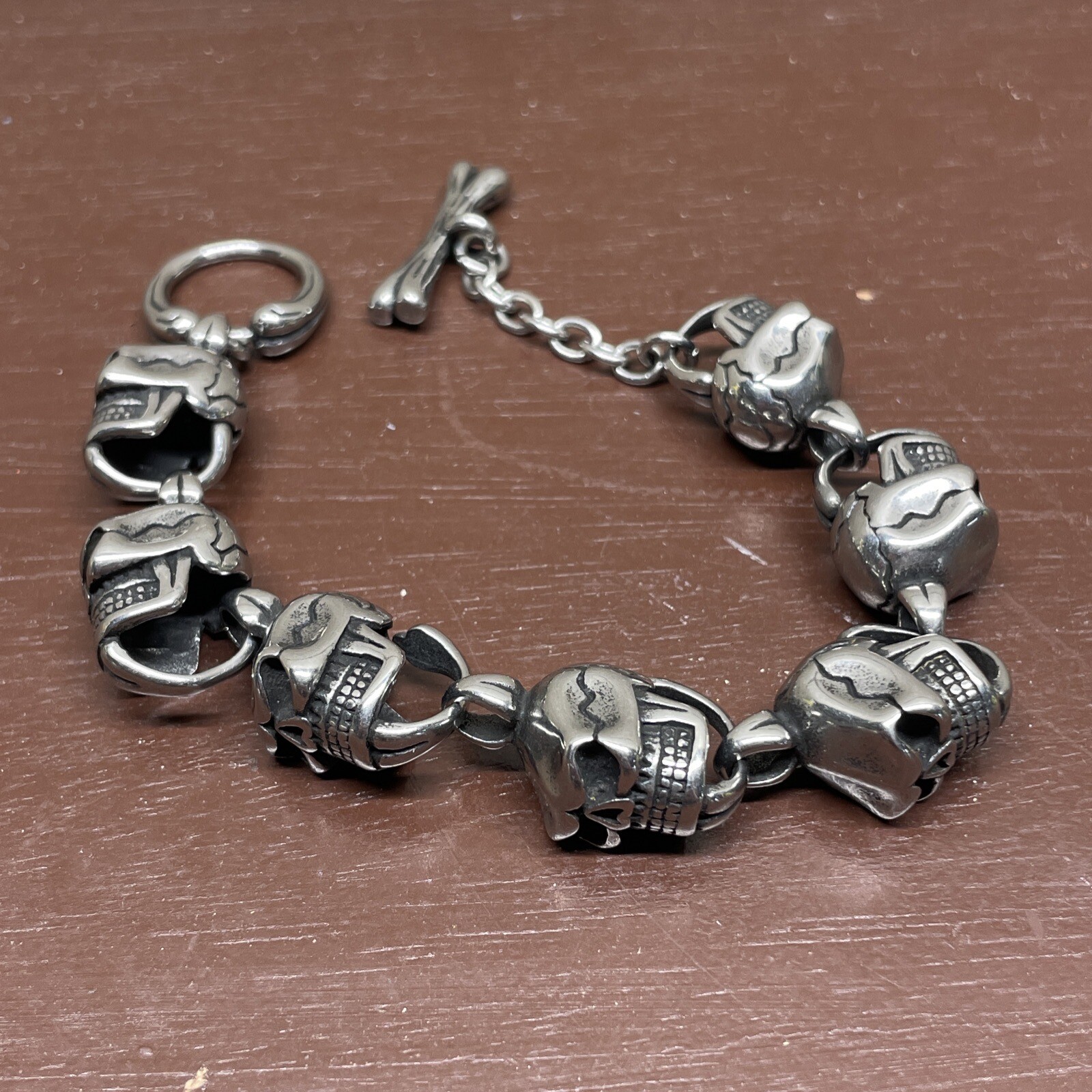 Skull Jewelry Silver Tone Skull Bracelet! Fast Shippi… - Gem