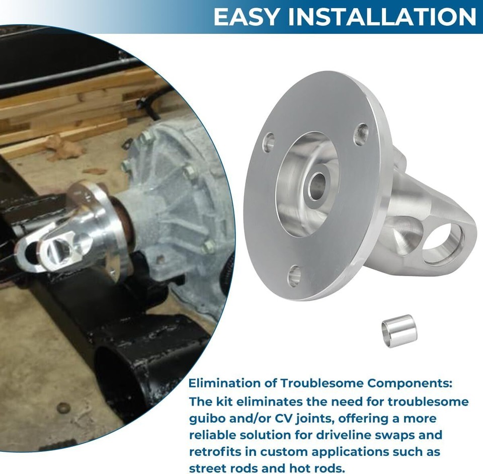 T35-GMFD-01K 3-Bolt Adapter Flange Yoke Kit GM6L80 - 6L90 - 8L90 ...