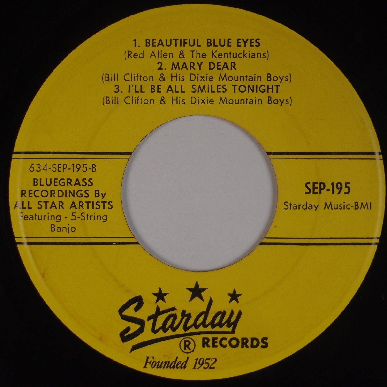 BILL CLIFTON, RED ALLEN: Bluegrass EP Starday ORIG USA 45 VG+ Rare | eBay