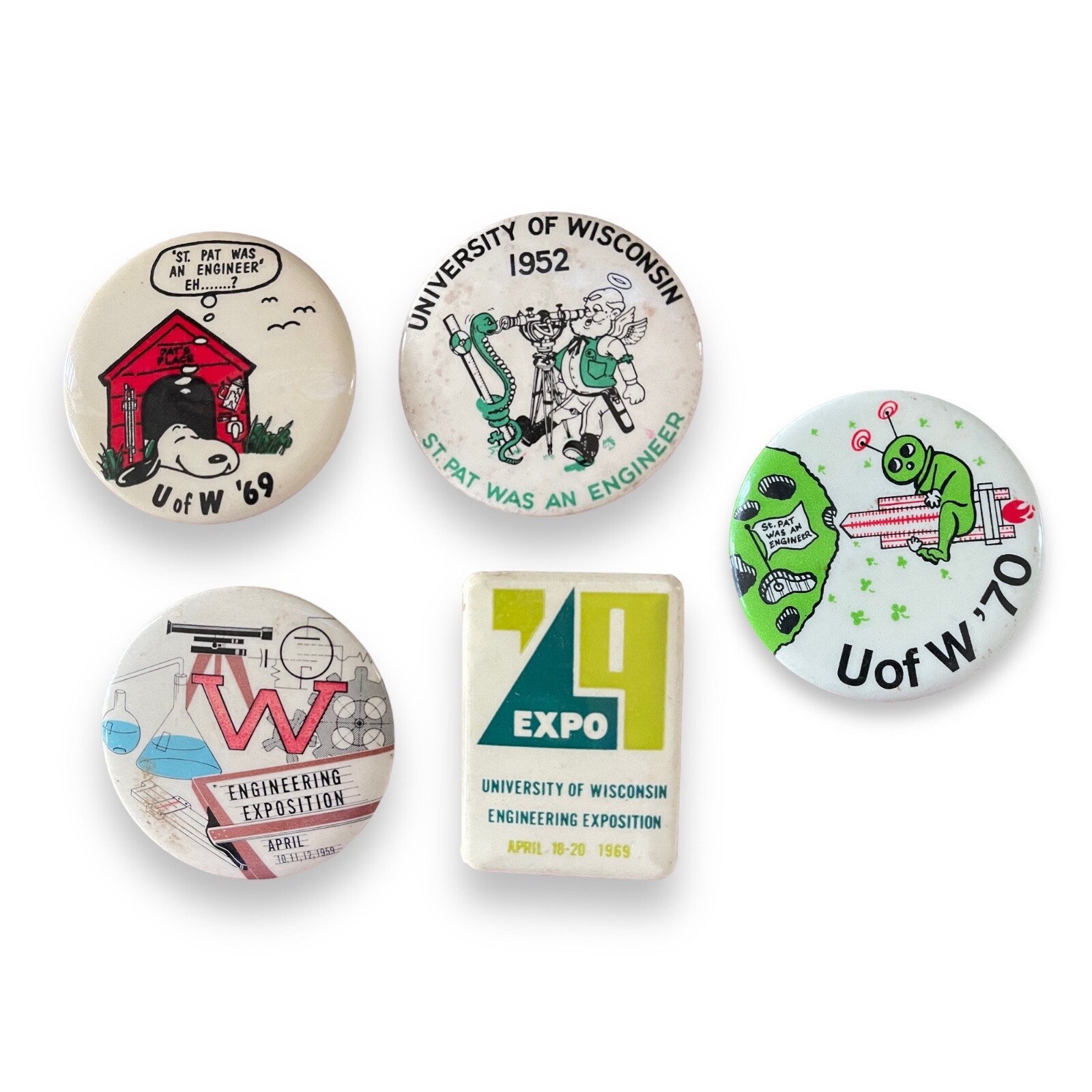 University of Wisconsin - Engineering Vintage Pinback Buttons (5) | eBay