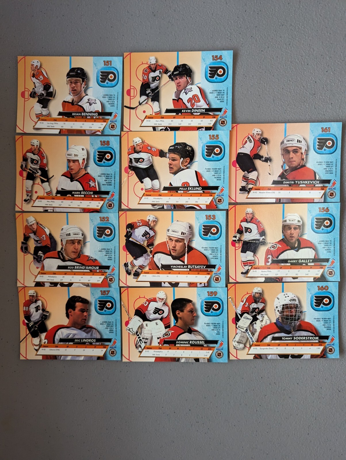 1992-93 Fleer Ultra Hockey Philadelphia Flyers Team Lot Of 11 Cards ...