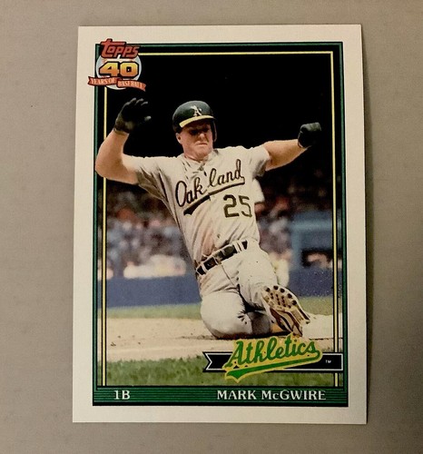 1991 Topps - Mark McGwire #270 SLG 618, Barely Visible 40th Anniversary ...