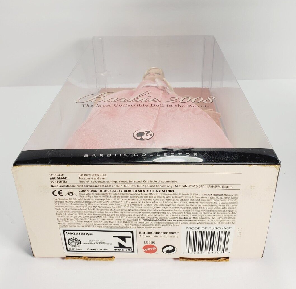 NEW 2007 Barbie 2008 Pink Label Doll Barbie Collector Mattel #L9590 | eBay