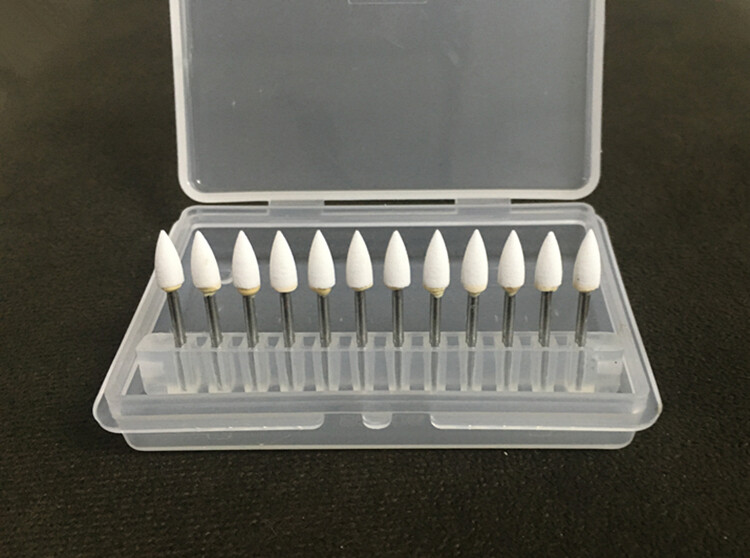 12pcs/box Dental Mounted White Finishing Polishing Stone FG Abrasion ...