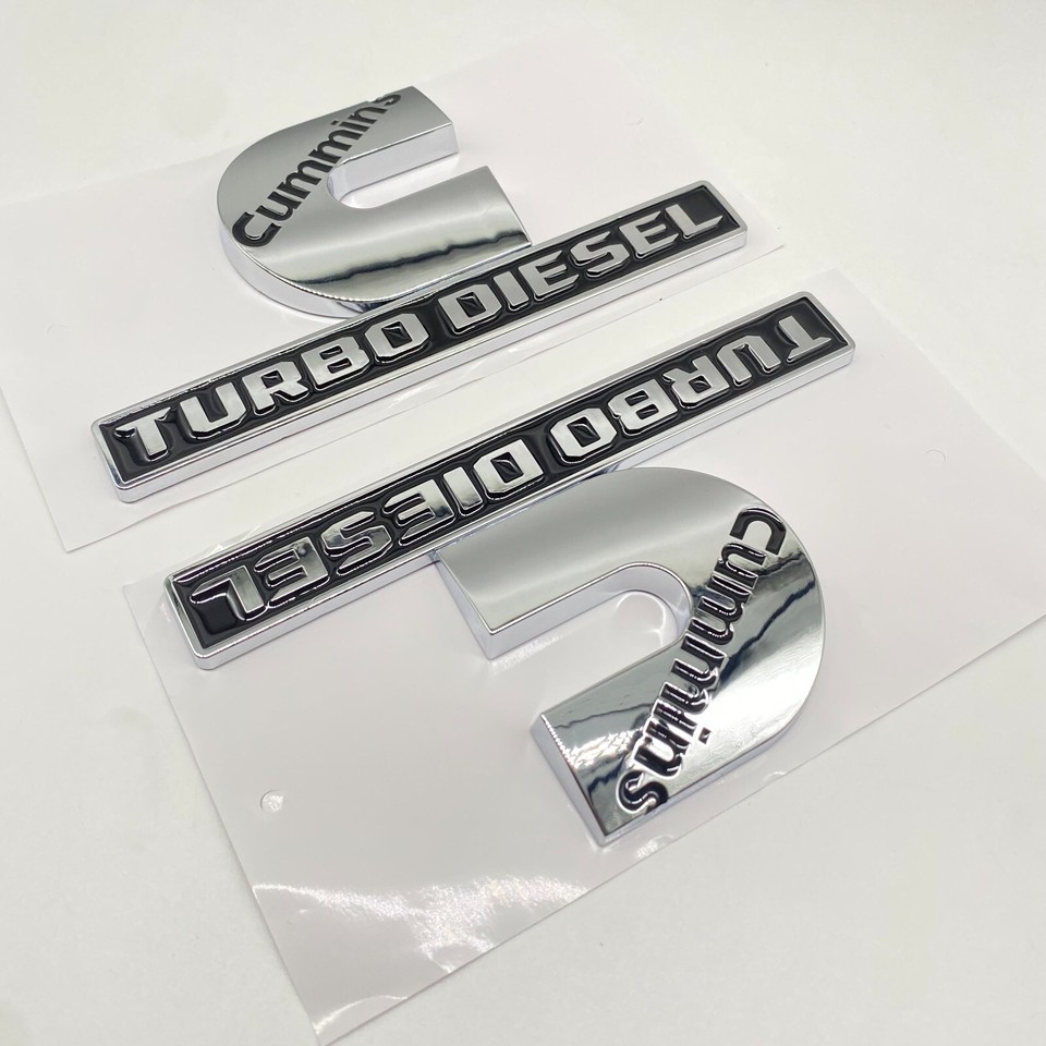 2X Cummins Turbo Diesel Emblems For RAM 2500 3500 Fender Nameplates ...