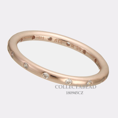 Authentic Pandora Silver ROSE Droplets Clear CZ Ring Size 54 (7 ...