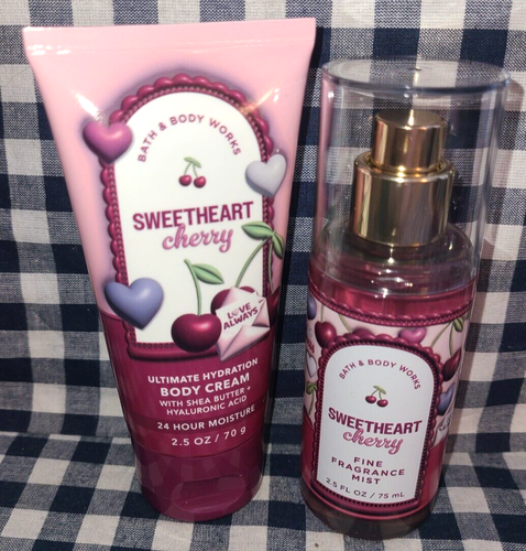 2 Piece NEW Sweetheart Cherry Mist Cream TRAVEL Set Bath & Body Works ...